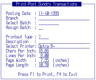 Posting Transactions